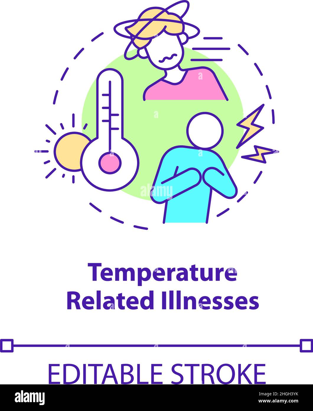 Temperature related illnesses concept icon Stock Vector Image & Art - Alamy