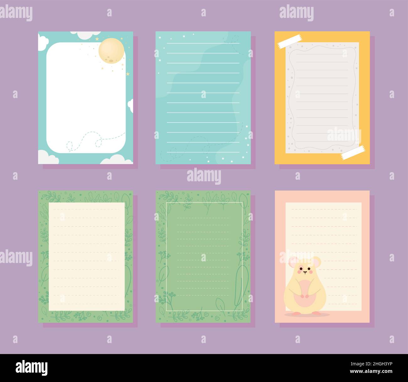 set of notepad papers Stock Vector Image & Art - Alamy