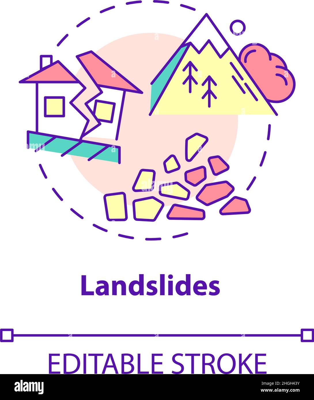 Landslide Drawing For Kids