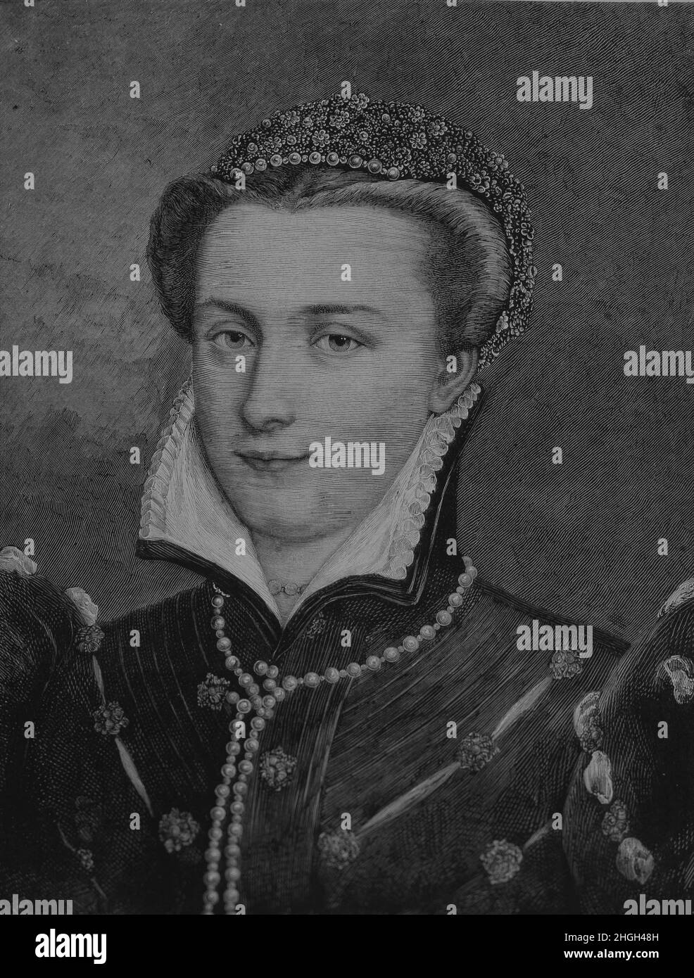 MARIA ESTUARDO. REINA DE ESCOCIA Y FRANCIA . 1542 - 1587. DIBUJO DE J ...