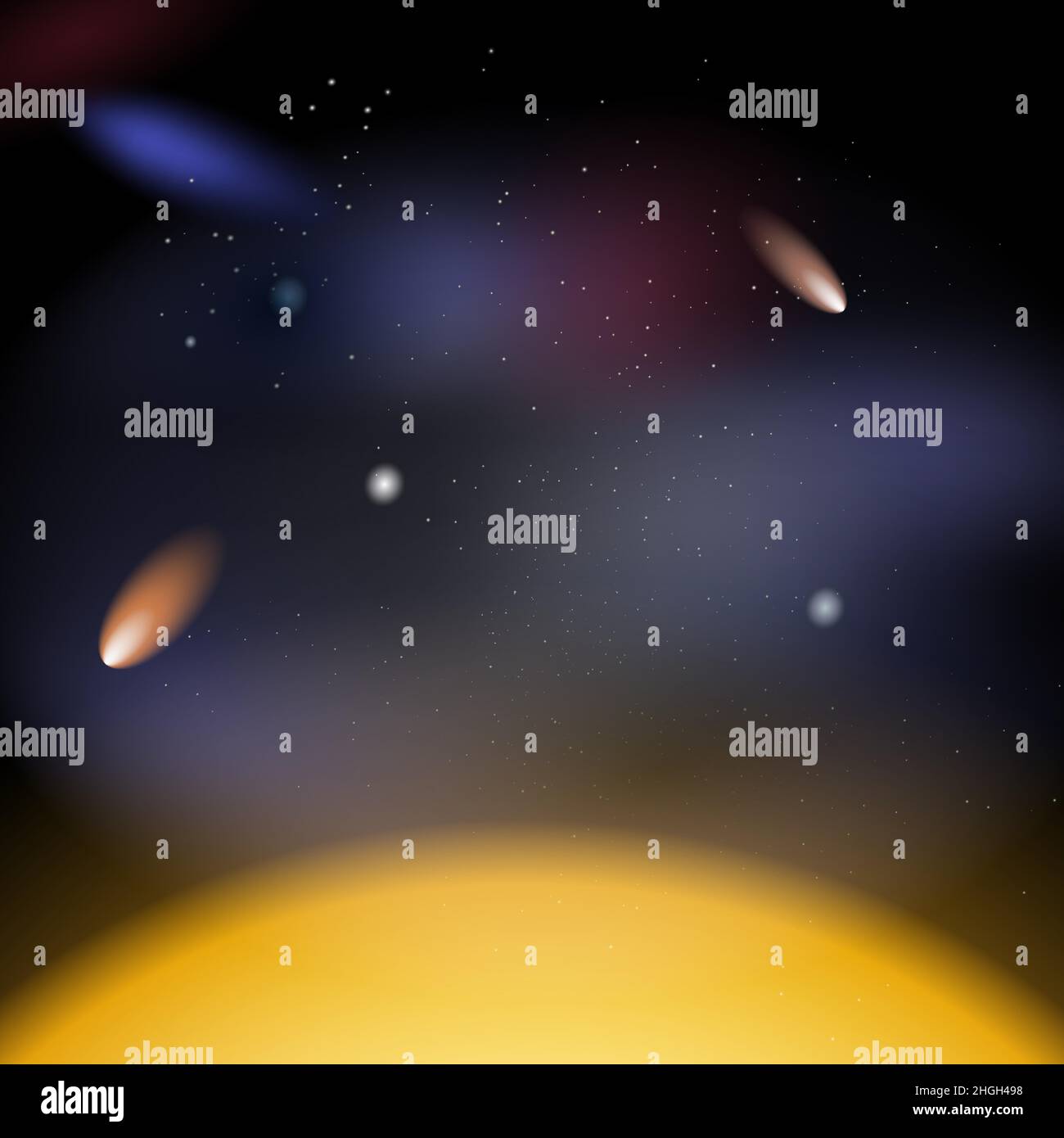 Starry sky background. the glow of a large star in outer space among ...