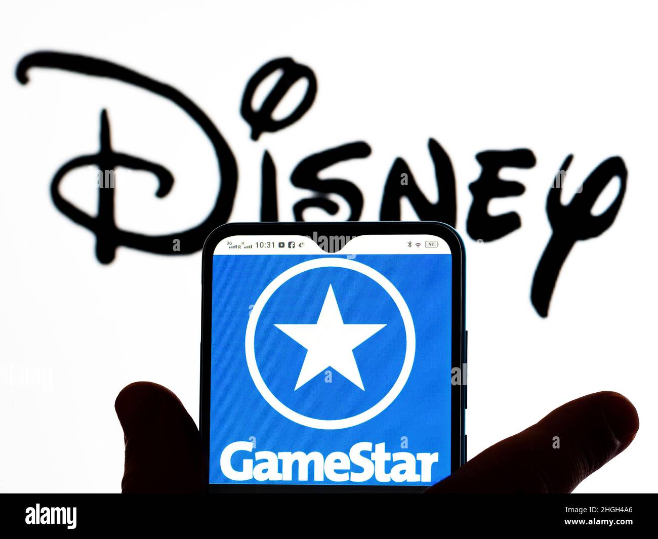 In this photo illustration, the GameStar logo is seen displayed on a ...