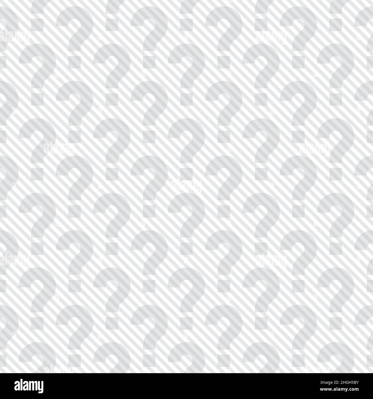 Light Gray Striped Question Marks Seamless Background. Vector Tileable ...