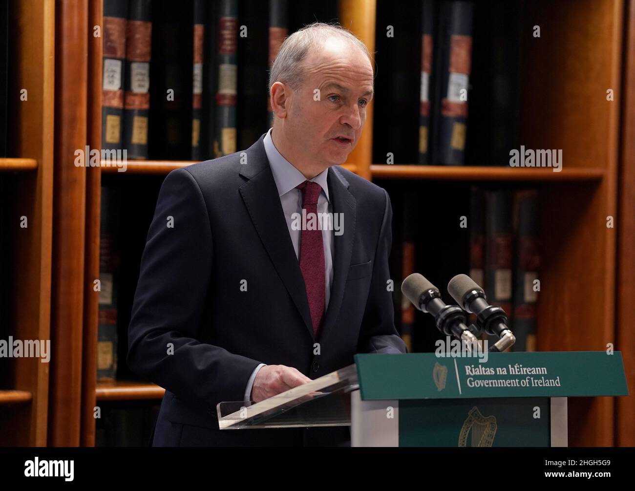 An Taoiseach Micheal Martin during a visit to the National Archives in ...