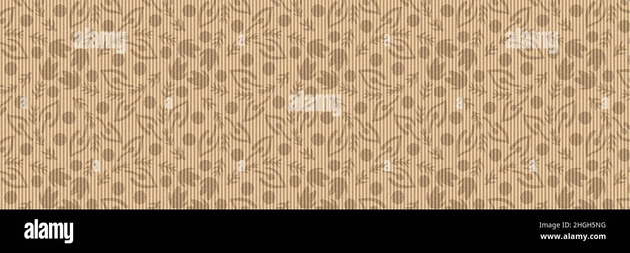 Ecru recycled corrugated card paper border texture. Patterned neutral ...