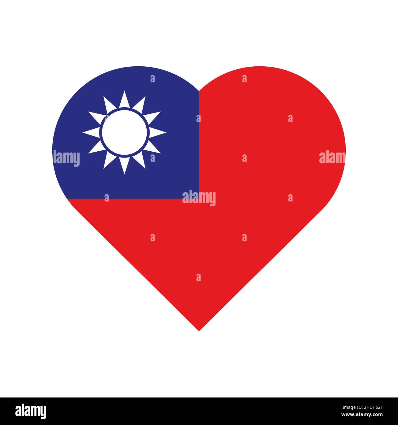 The flag of Taiwan in a heart shape Stock Vector Image & Art - Alamy