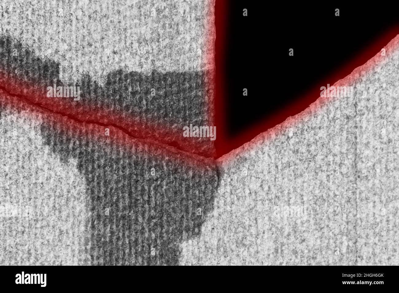 Crack on slate structure, damaged surface, broken weathered texture ...