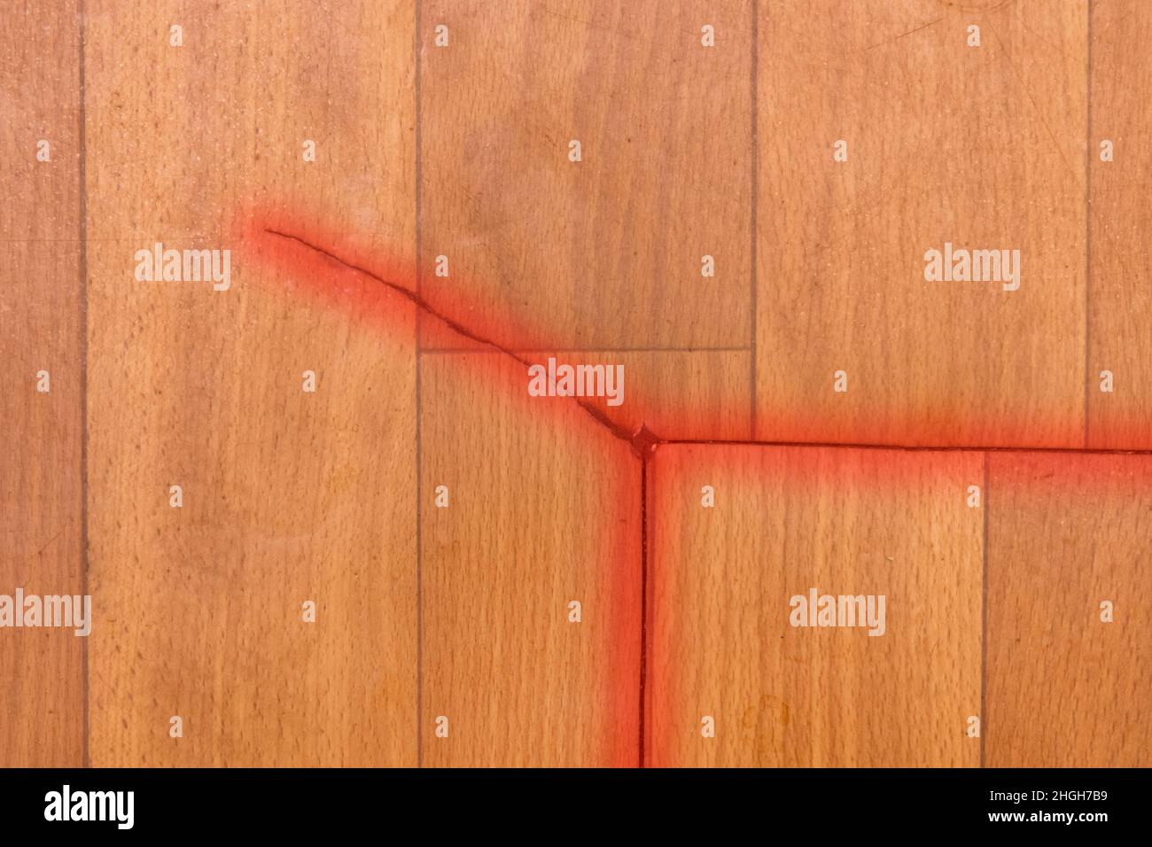 Broken torn linoleum old rubber polymer PVC floor damage material ...