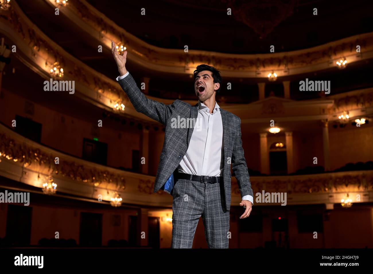 Showman in spotlight hi-res stock photography and images - Alamy