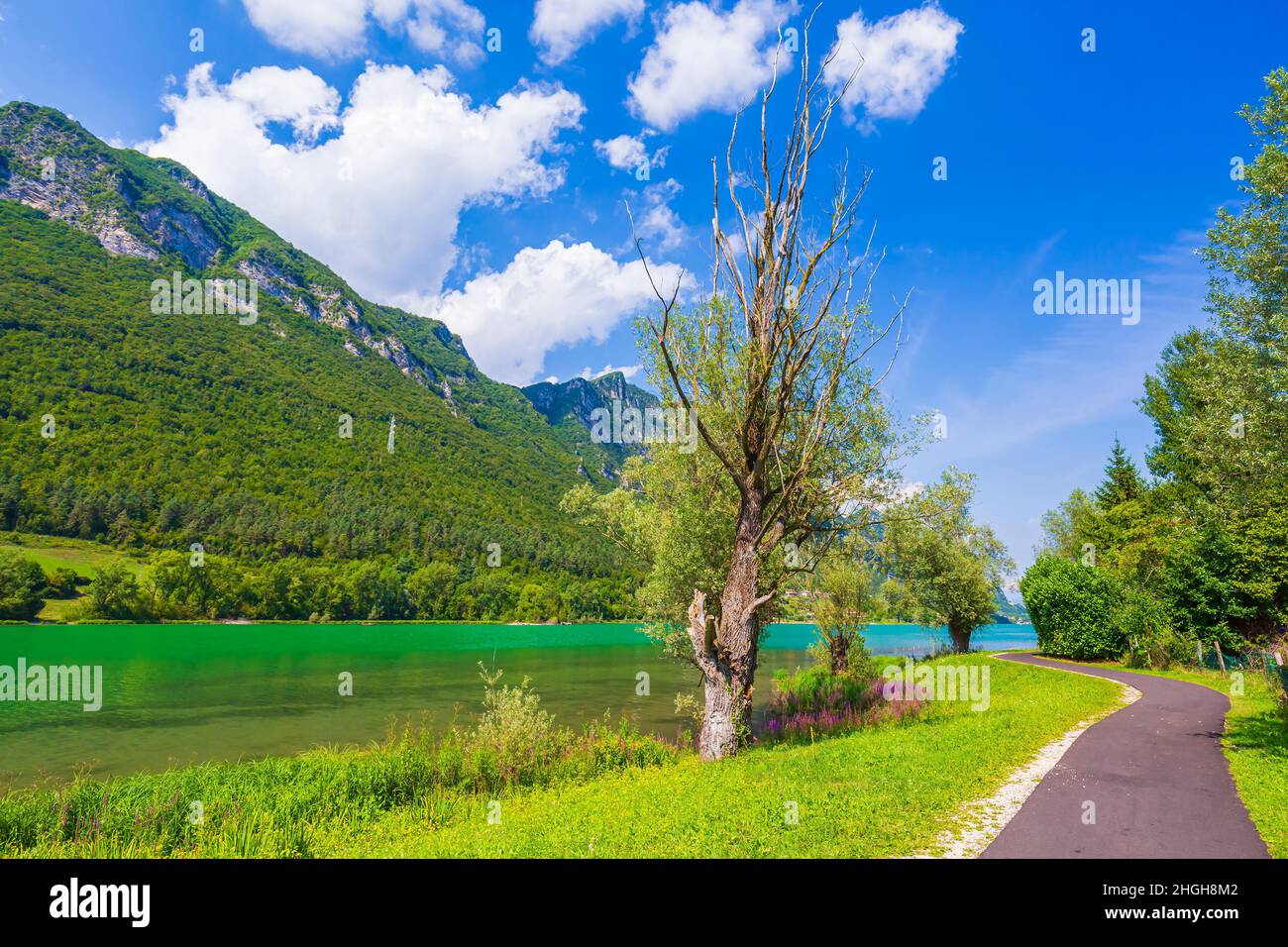 Lake Idro Italy. Nature landscape for adventure, hiking and ...