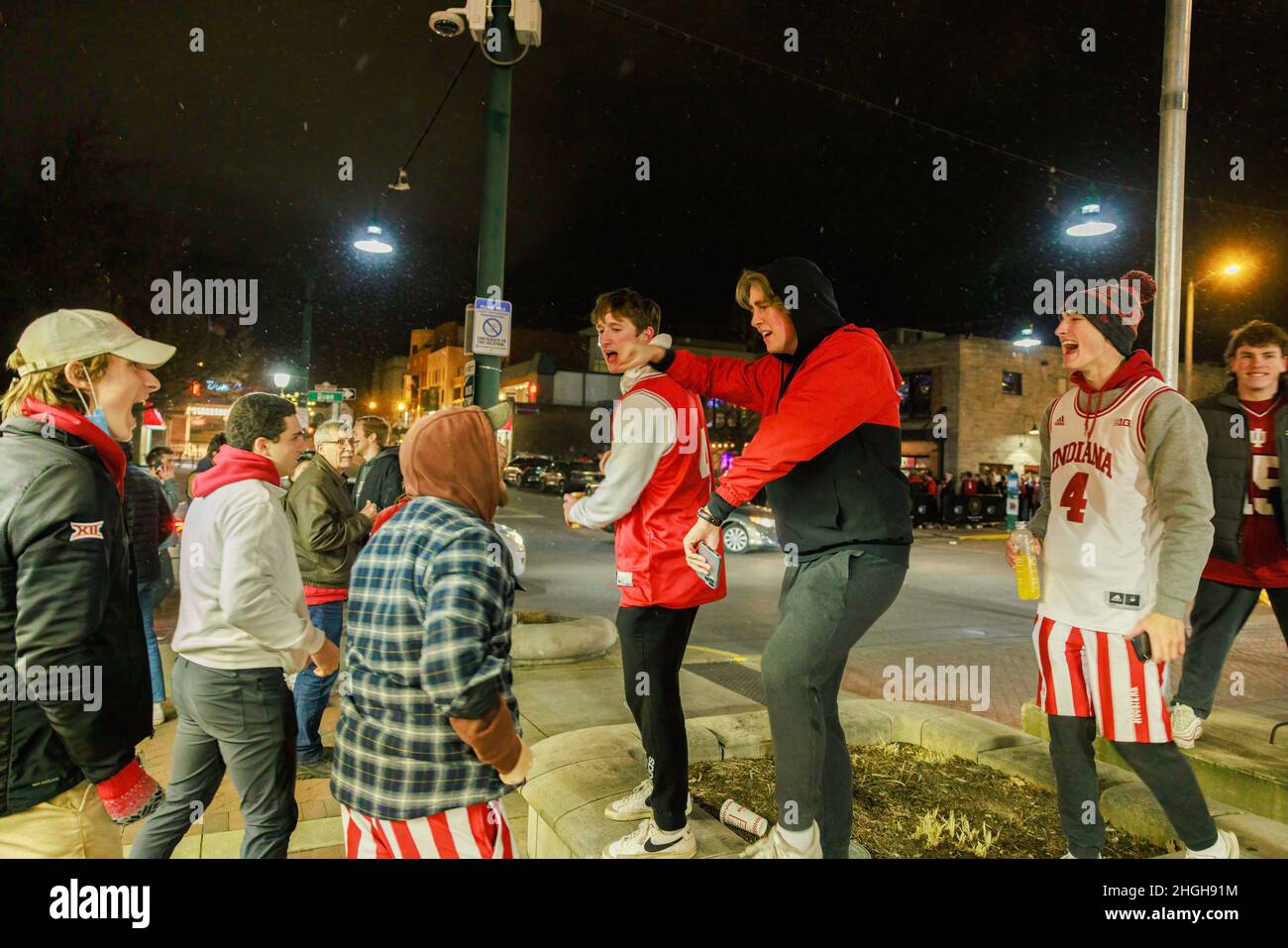 Indiana University basketball fans celebrate on Kirkwood after the IU ...