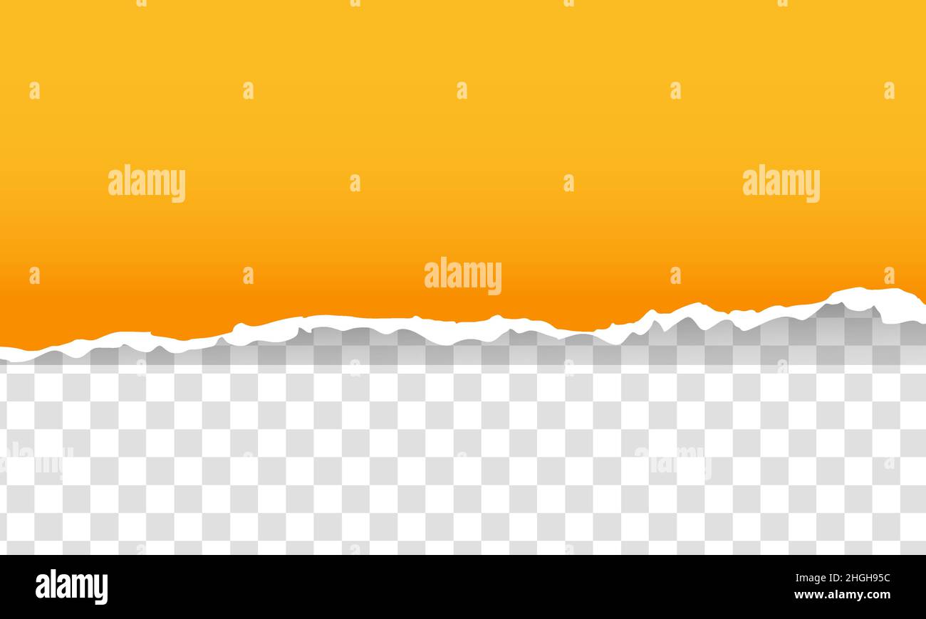 Yellow sheet of torn paper on transparent background Stock Vector Image ...