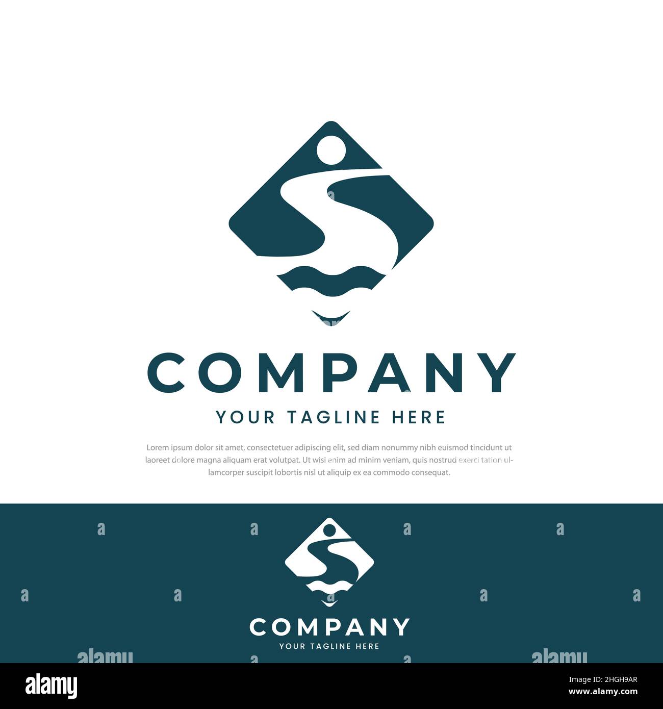 River Valley River Creek icon rectangle, Landscape,River icon logo ...