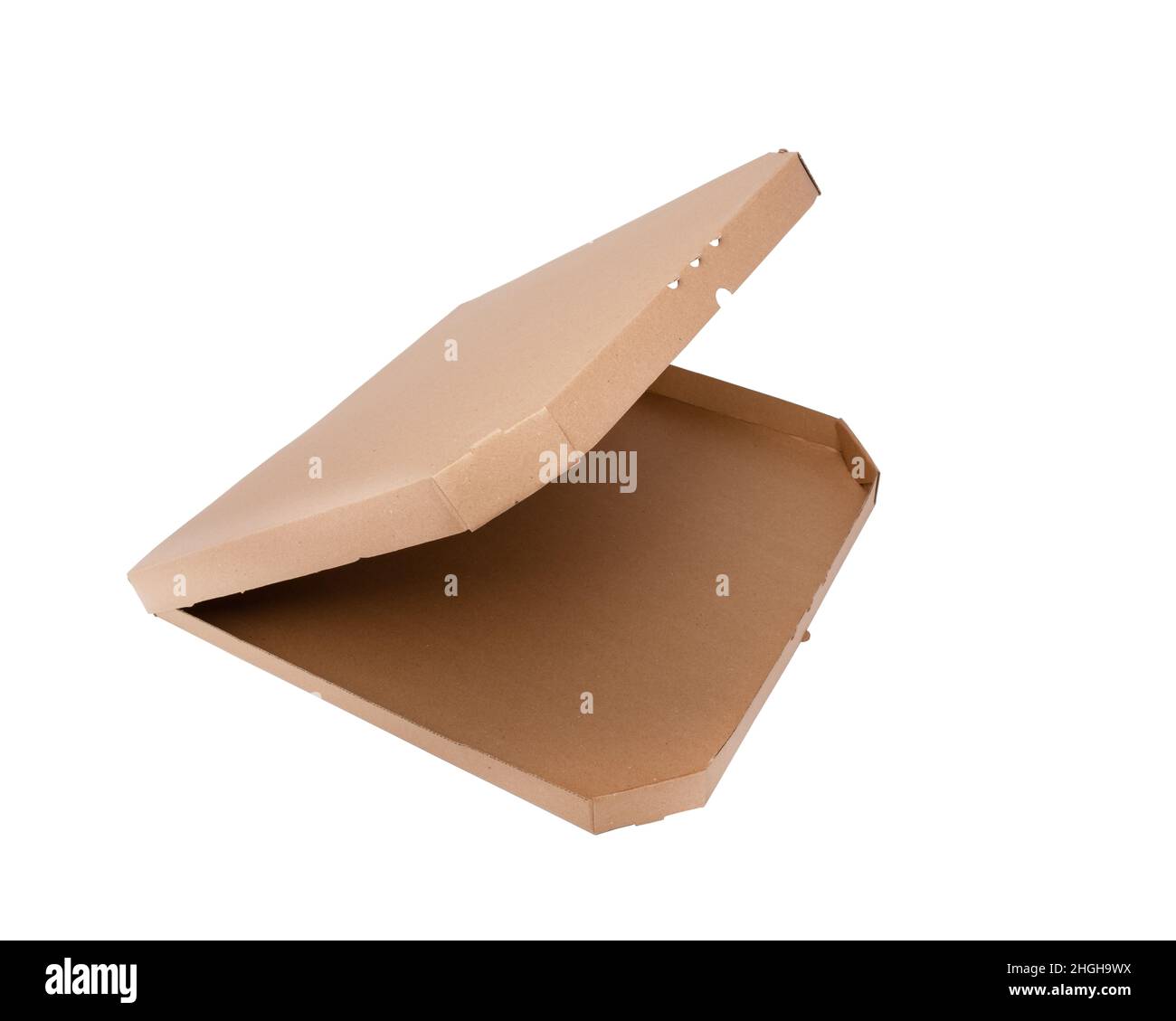 Pizza paper box isolated on white background. Empty pizza box, copy ...
