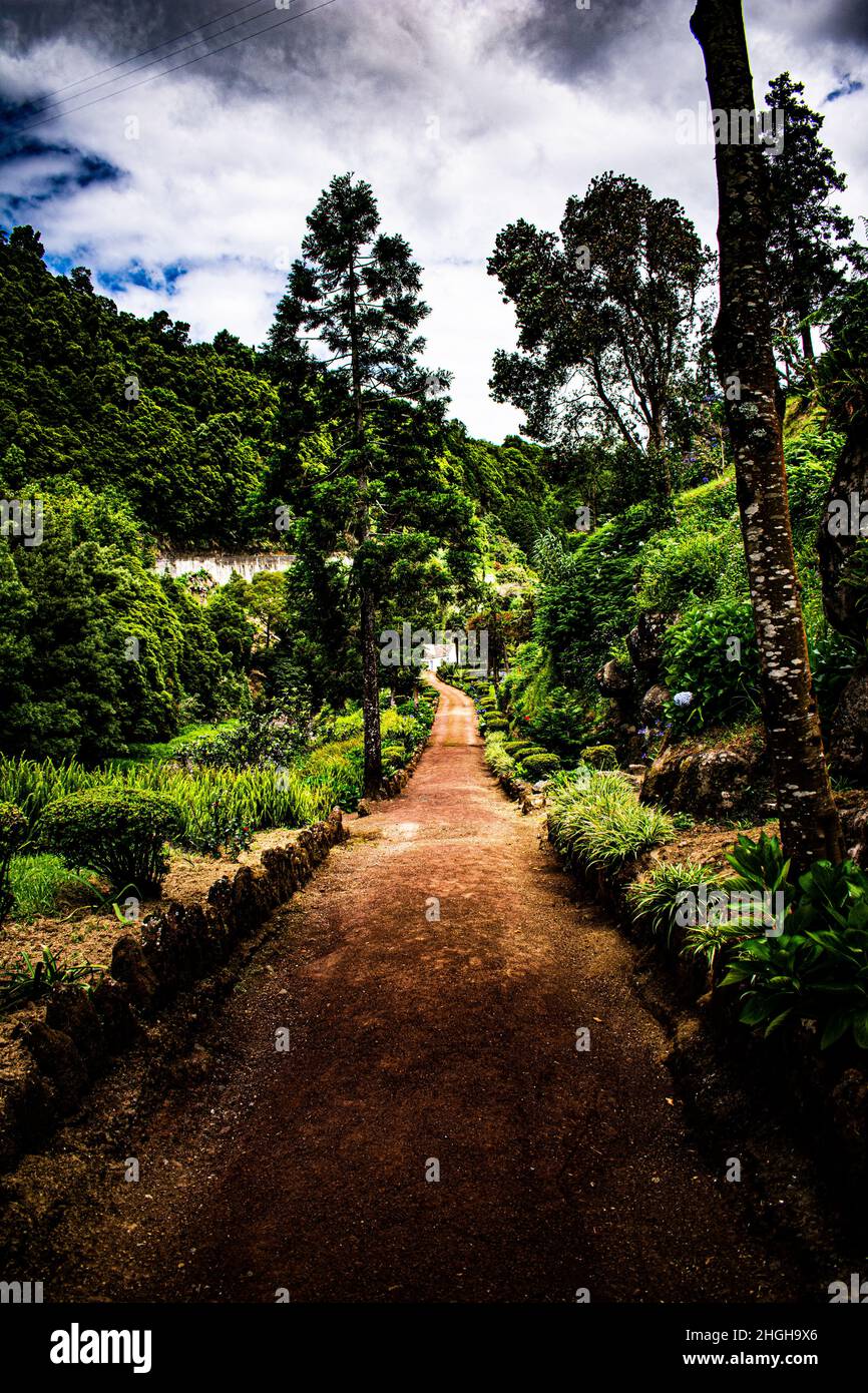 A park made to show the local beauty of the area and of Azores Stock ...