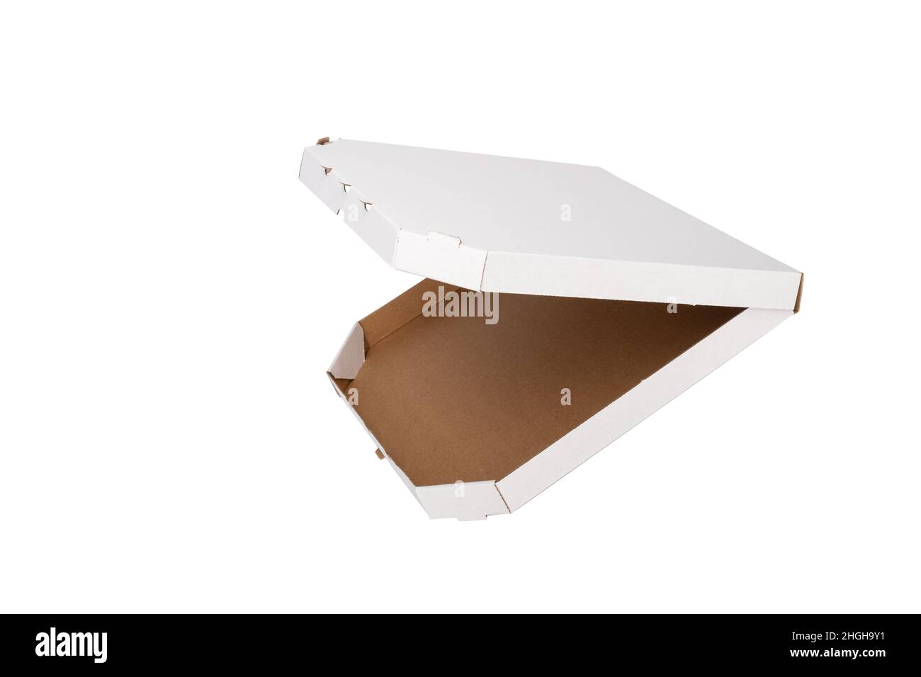 Pizza paper box isolated on white background. Empty pizza box, mock up ...