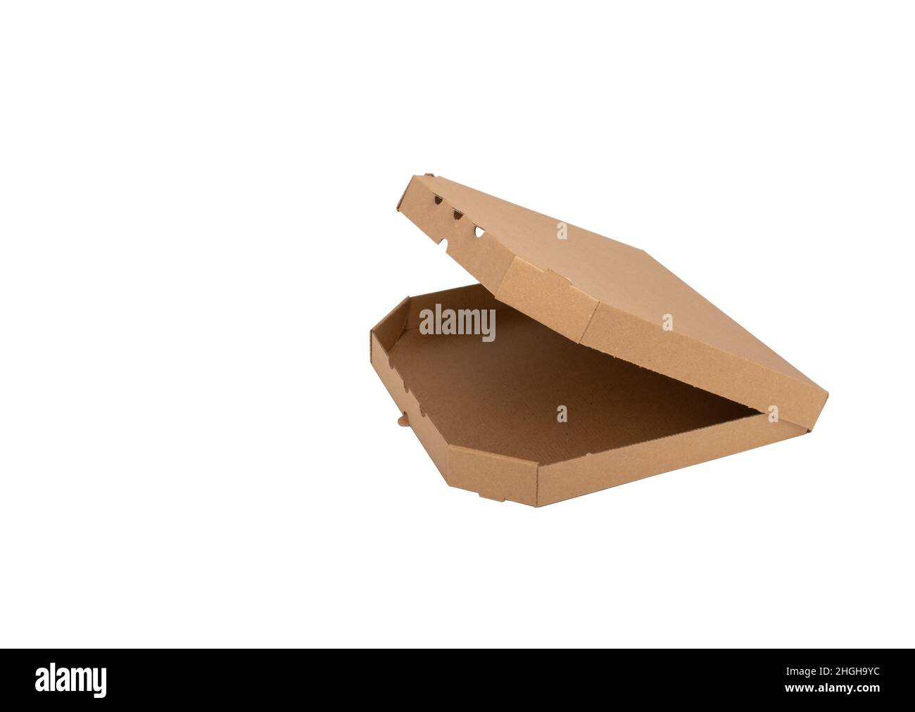 Pizza paper box isolated on white background. Empty pizza box, mock up ...