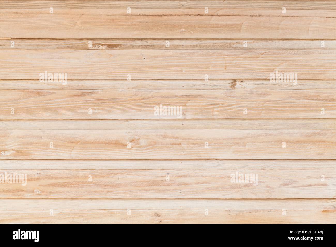 Wooden wall made of uncolored pine tree planks. Front view, background ...