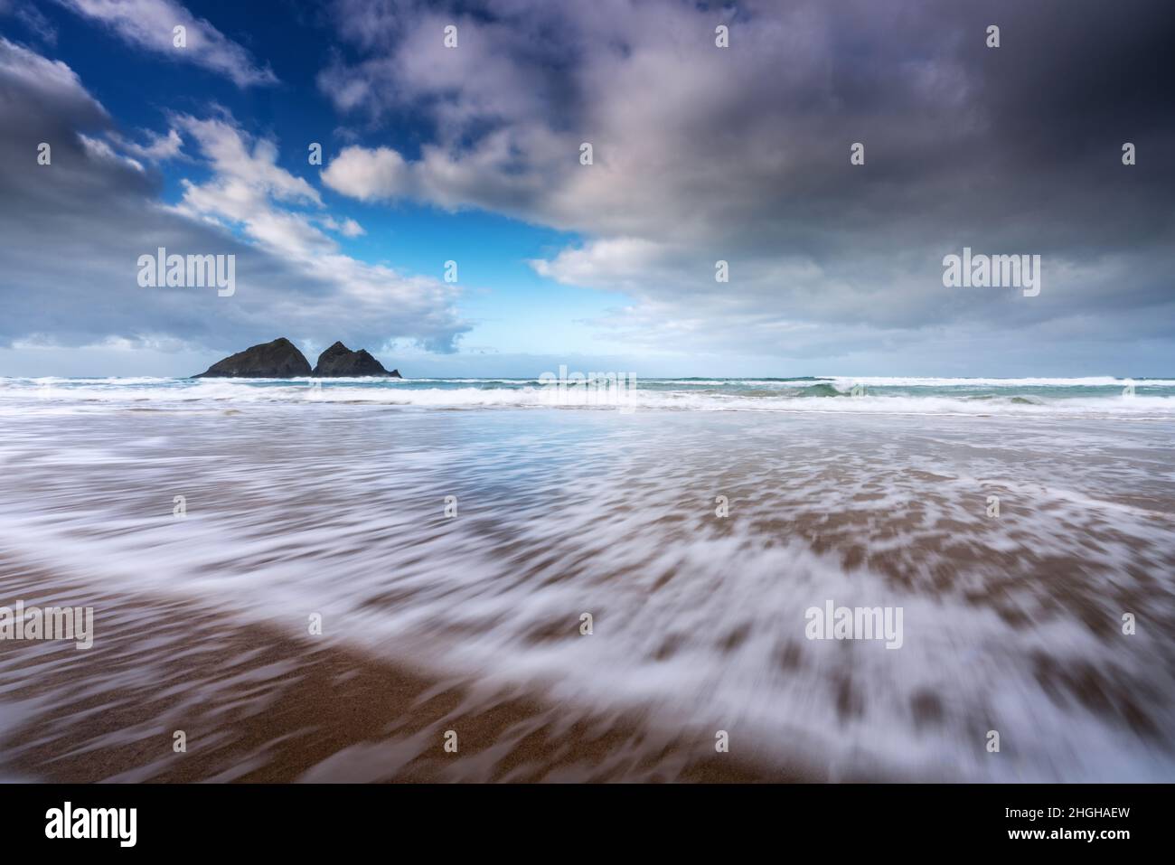 Holywell bay cornwall england uk Stock Photo - Alamy