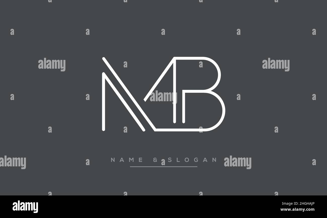 Modern abstract letter MB, BM logo design. Minimal MA,B BM initial ...