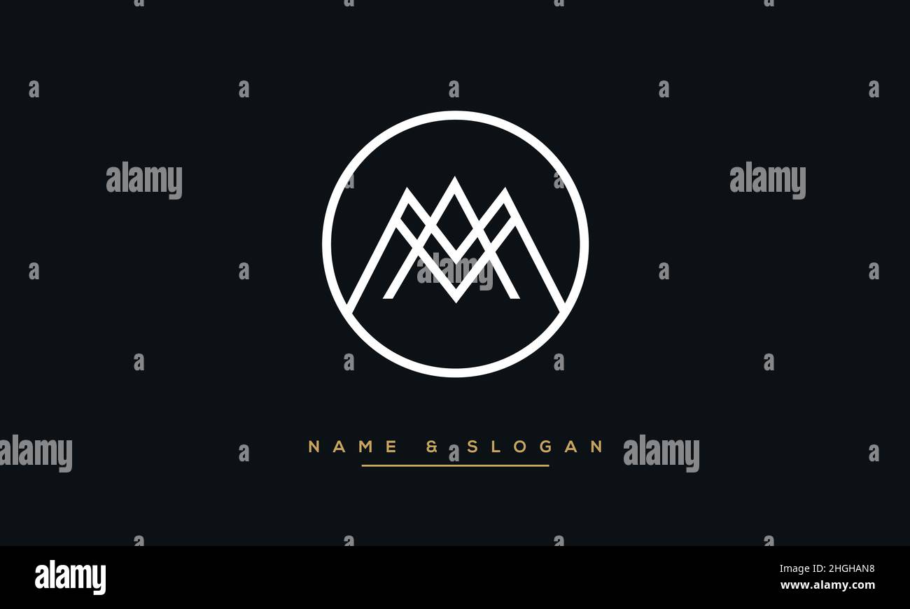 Modern abstract letter MA, AM logo design. Minimal MA, AM initial based ...