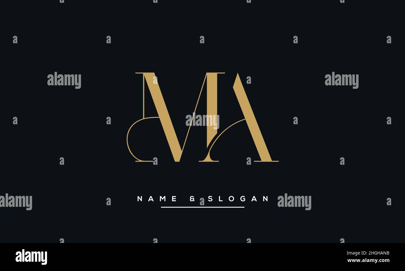 Modern abstract letter MA, AM logo design. Minimal MA, AM initial based ...
