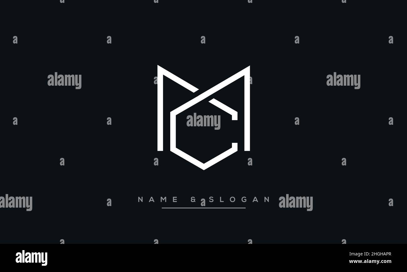 Modern abstract letter MC, CM logo design. Minimal MC, CM initial based ...