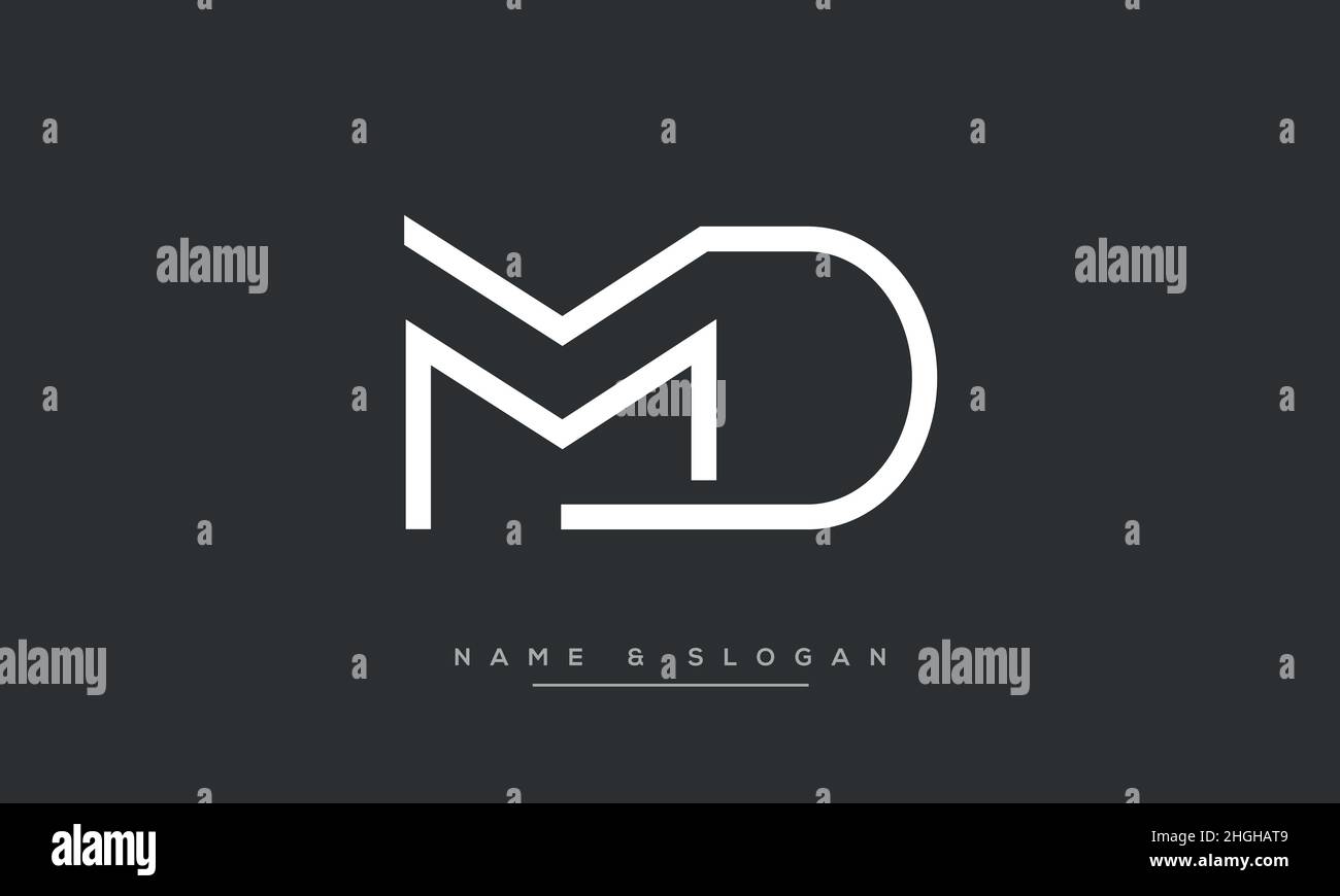 Modern abstract letter MD, DM logo design. Minimal MD, DM initial based ...
