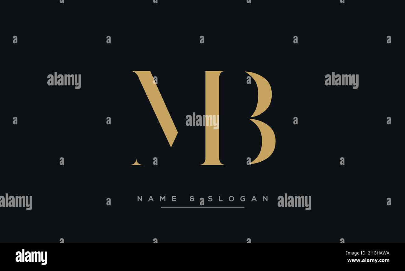 Modern abstract letter MB, BM logo design. Minimal MA,B BM initial ...