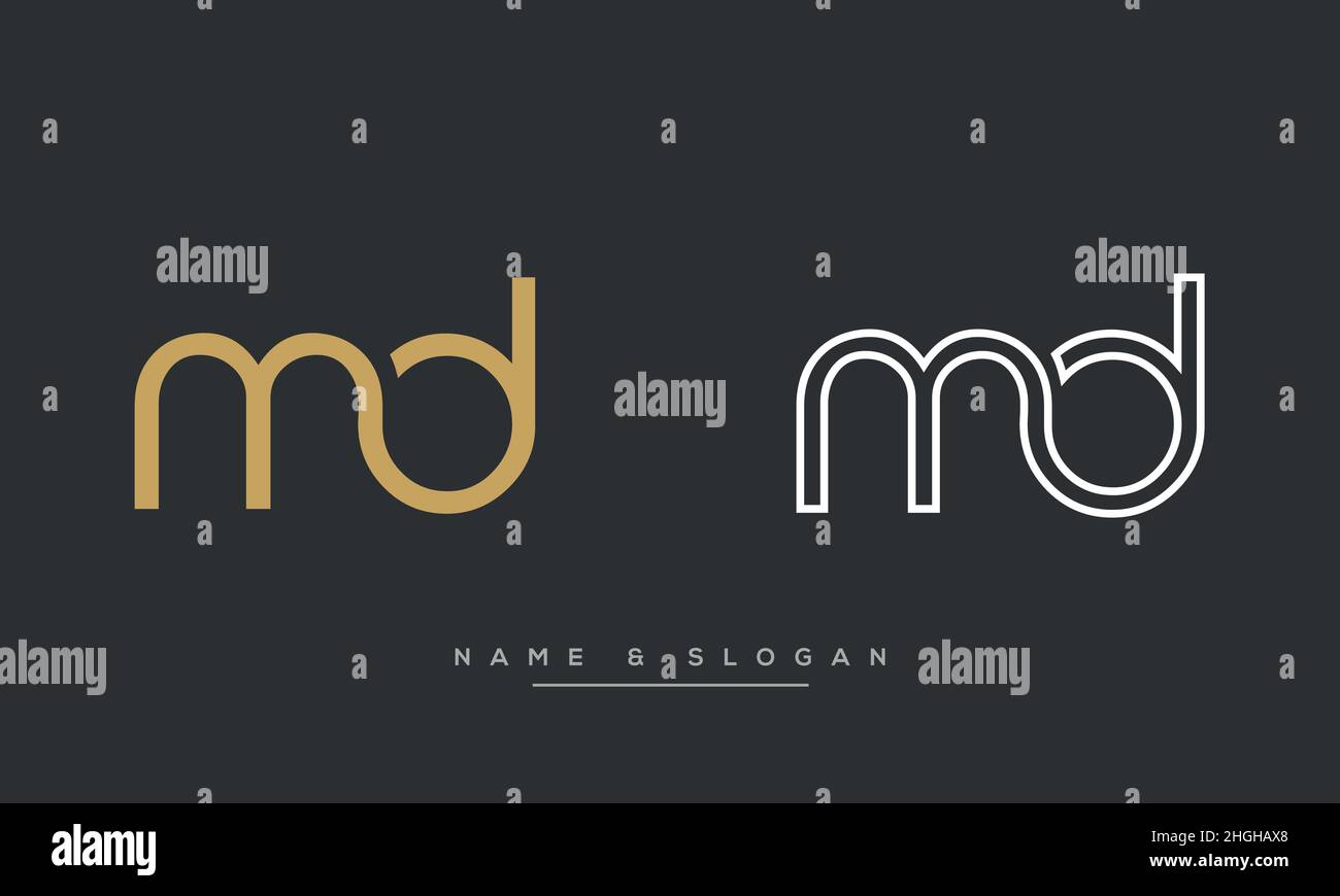 Modern abstract letter MD, DM logo design. Minimal MD, DM initial based icon vector Stock Vector ...