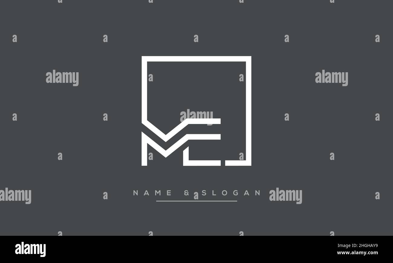 Modern abstract letter ME, EM logo design. Minimal ME, EM initial based ...