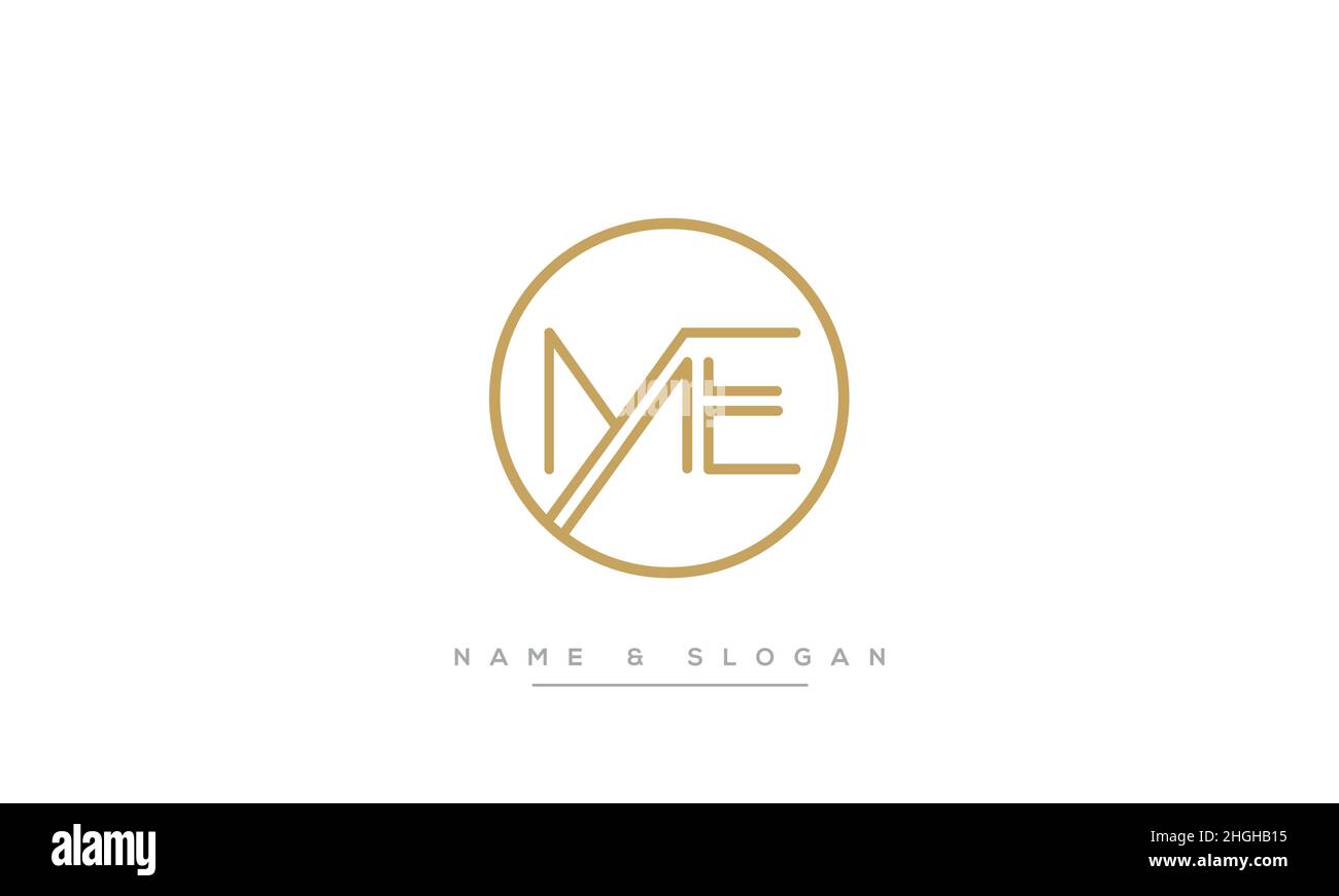 Modern abstract letter ME, EM logo design. Minimal ME, EM initial based ...
