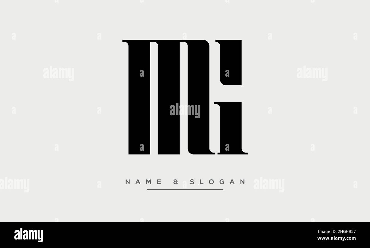 Modern abstract letter MG, GM logo design. Minimal MG, GM initial based ...