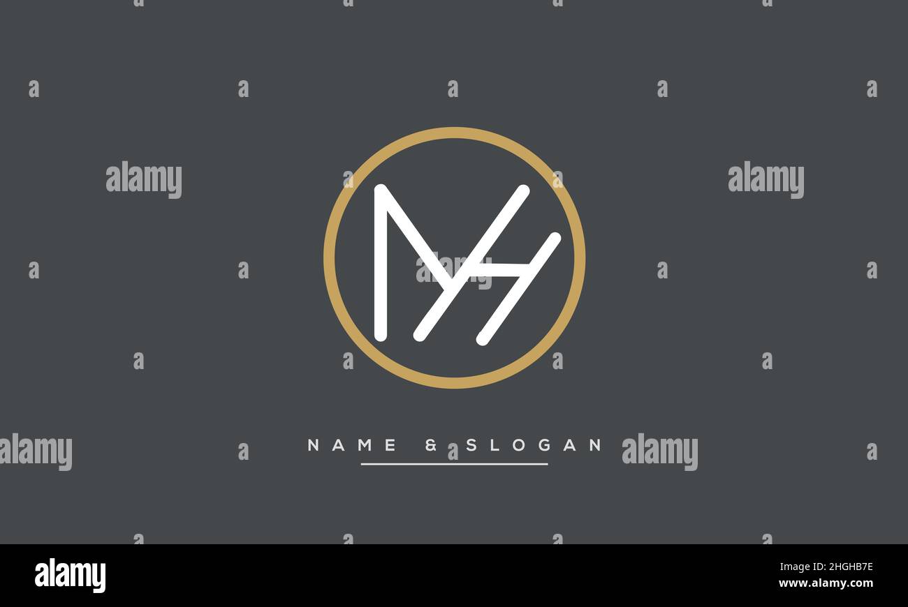 Modern abstract letter MH, HM logo design. Minimal MH, HM initial based ...