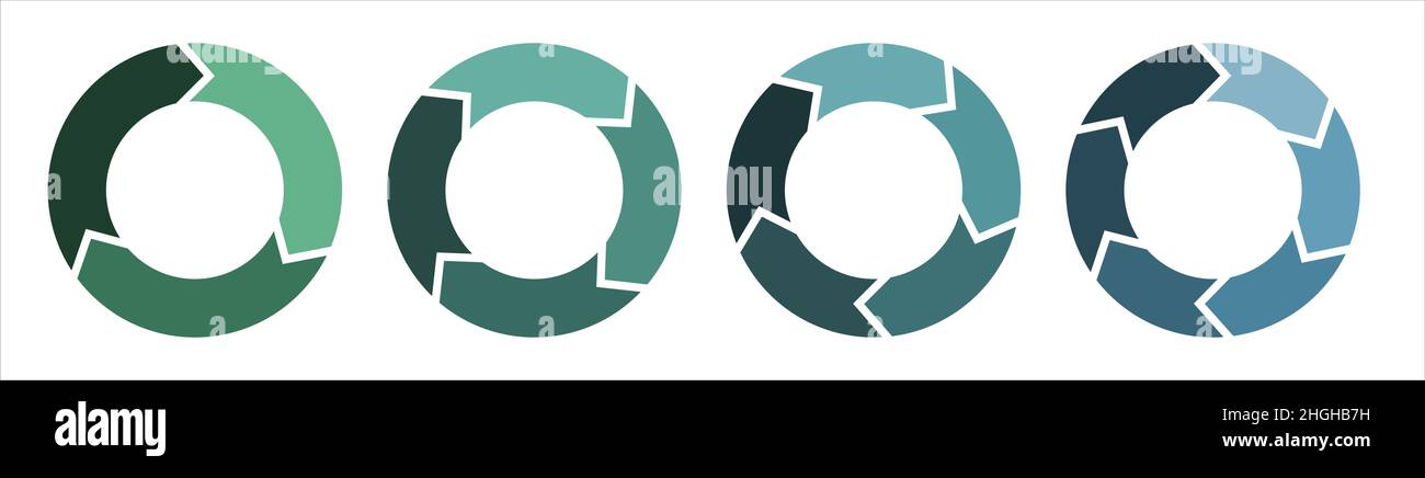 Circle diagram infographic set. Rotation round cycle vector scheme ...