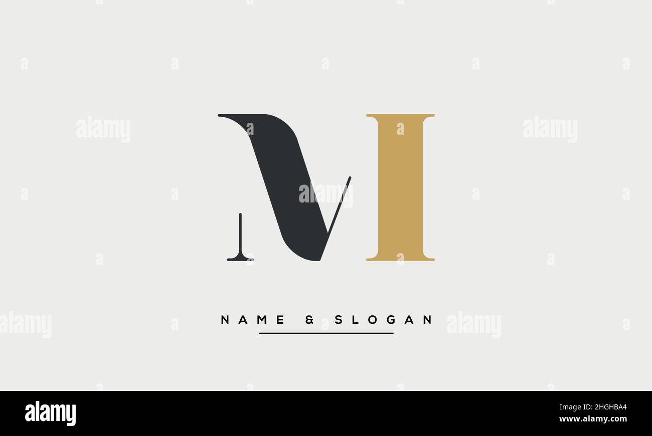 Modern abstract letter MI, IM logo design. Minimal MI, IM initial based ...