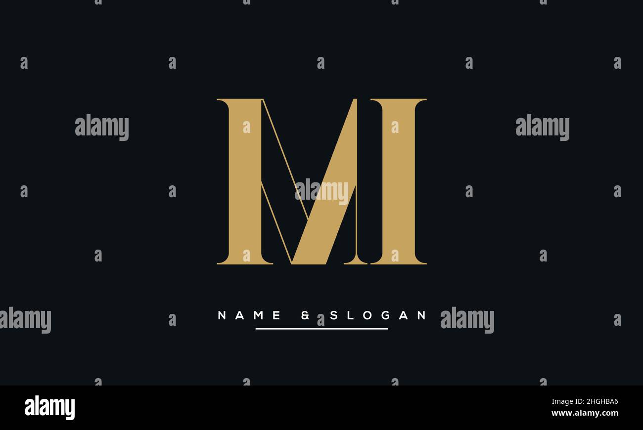 Modern abstract letter MI, IM logo design. Minimal MI, IM initial based ...