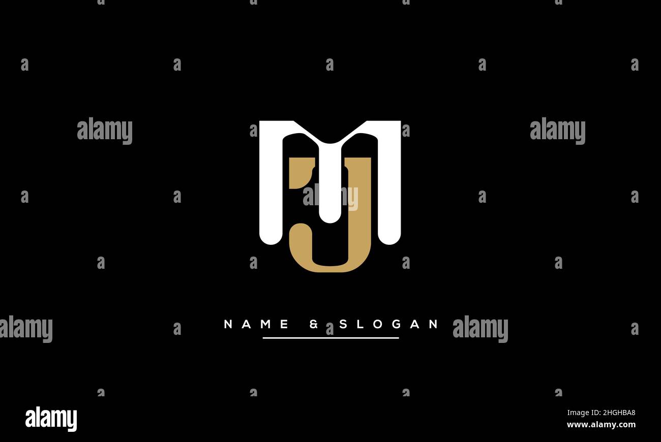 Modern abstract letter MJ, JM logo design. Minimal MJ, JM initial based ...