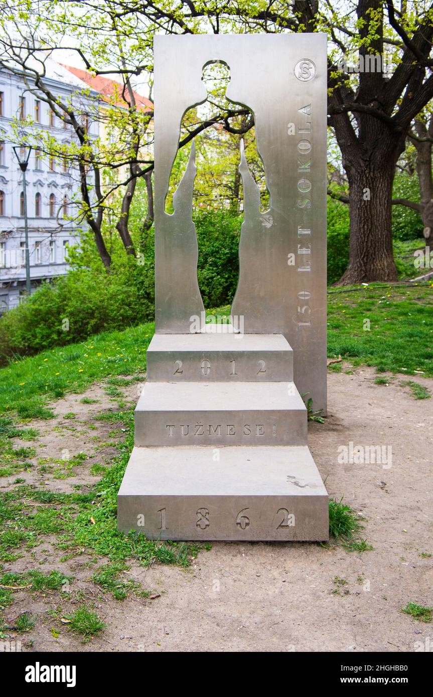 The monument to the 150th anniversary of the founding of the Sokol ...