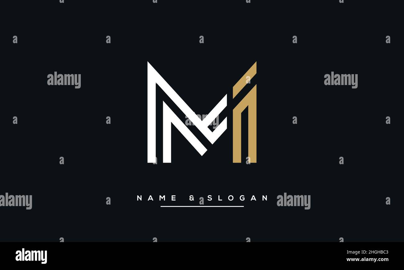 Modern abstract letter MI, IM logo design. Minimal MI, IM initial based ...