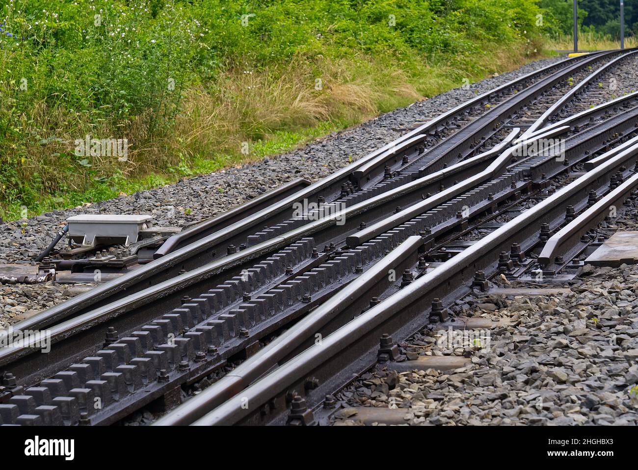 railroad switcher. The operation of a railroad switch. Arrow switching ...