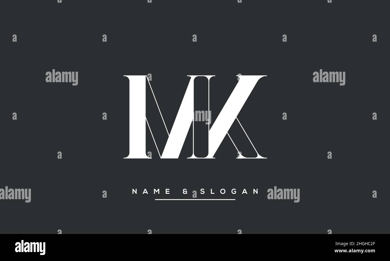 Modern abstract letter MK, KM logo design. Minimal MK, KM initial based icon vector Stock Vector ...