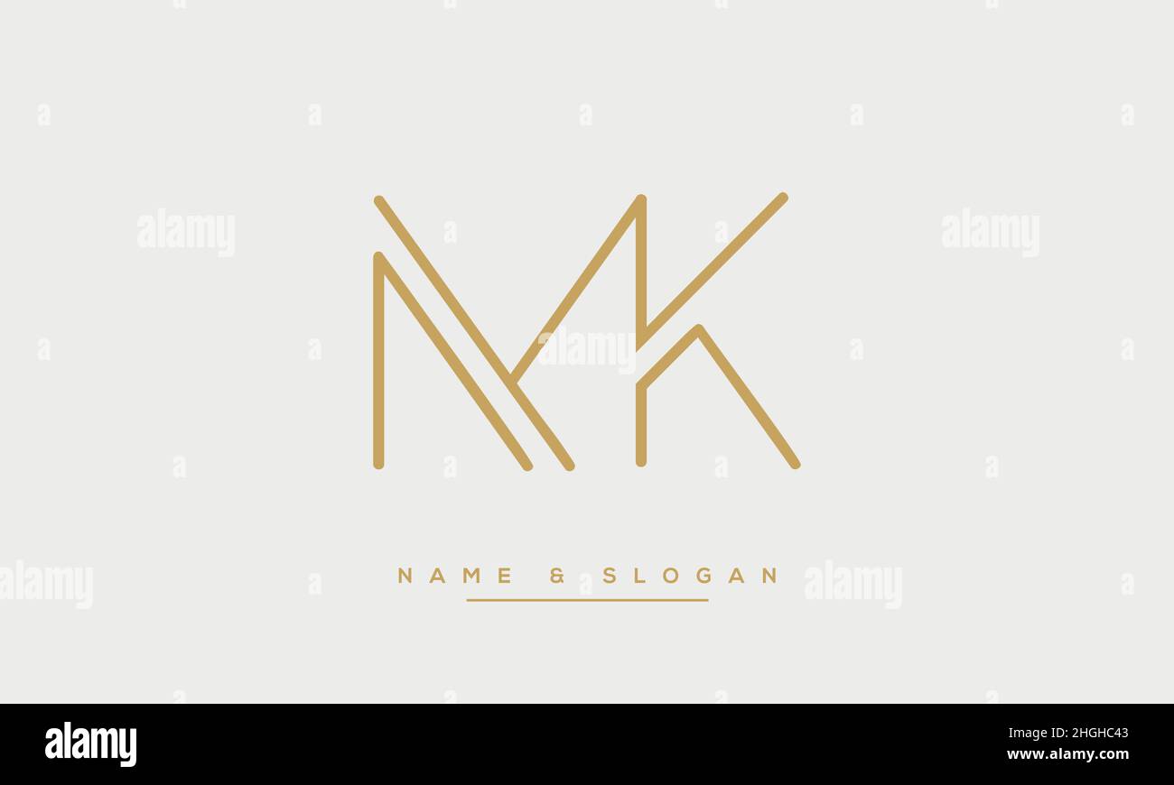 Modern abstract letter MK, KM logo design. Minimal MK, KM initial based icon vector Stock Vector ...