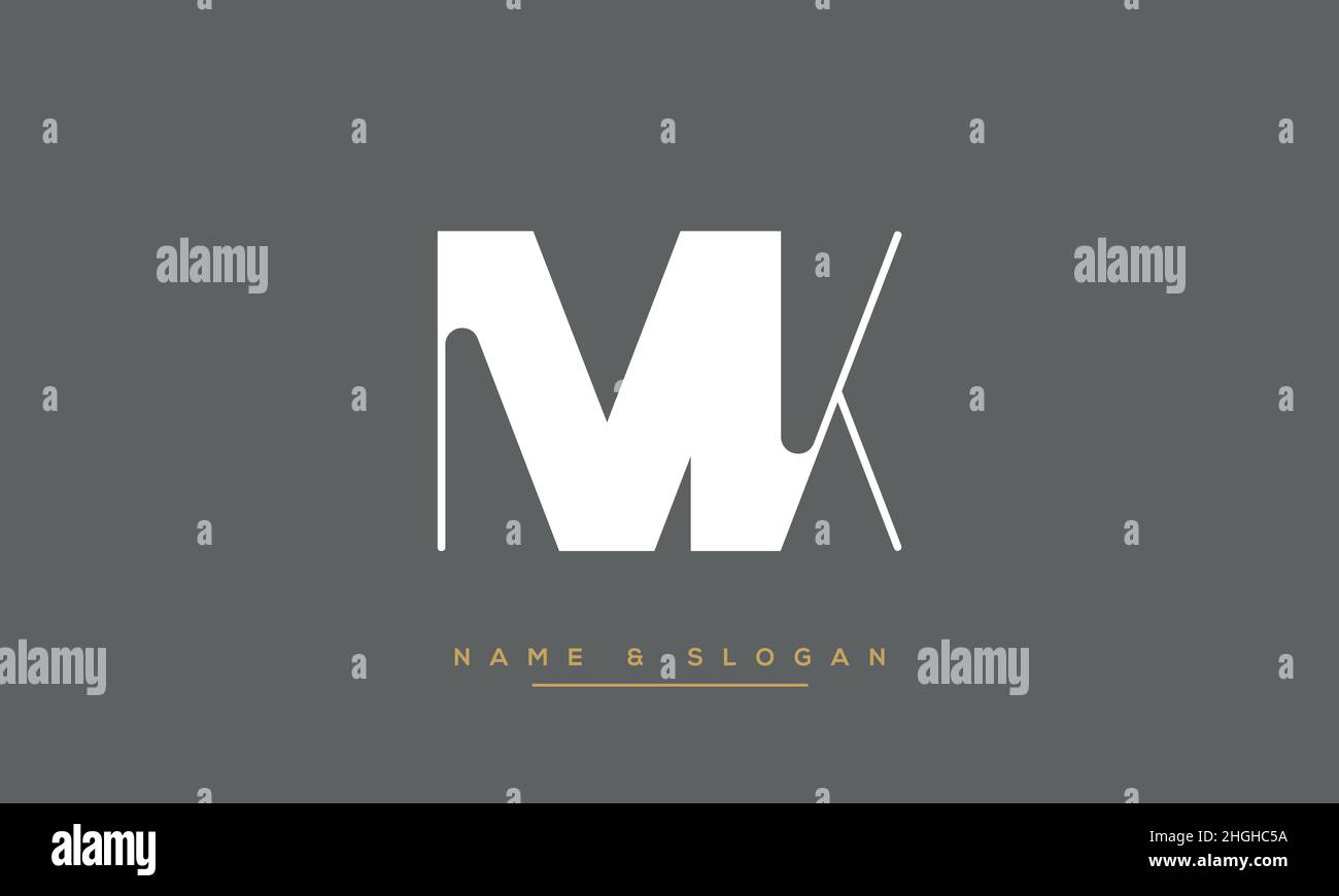 Modern abstract letter MK, KM logo design. Minimal MK, KM initial based icon vector Stock Vector ...