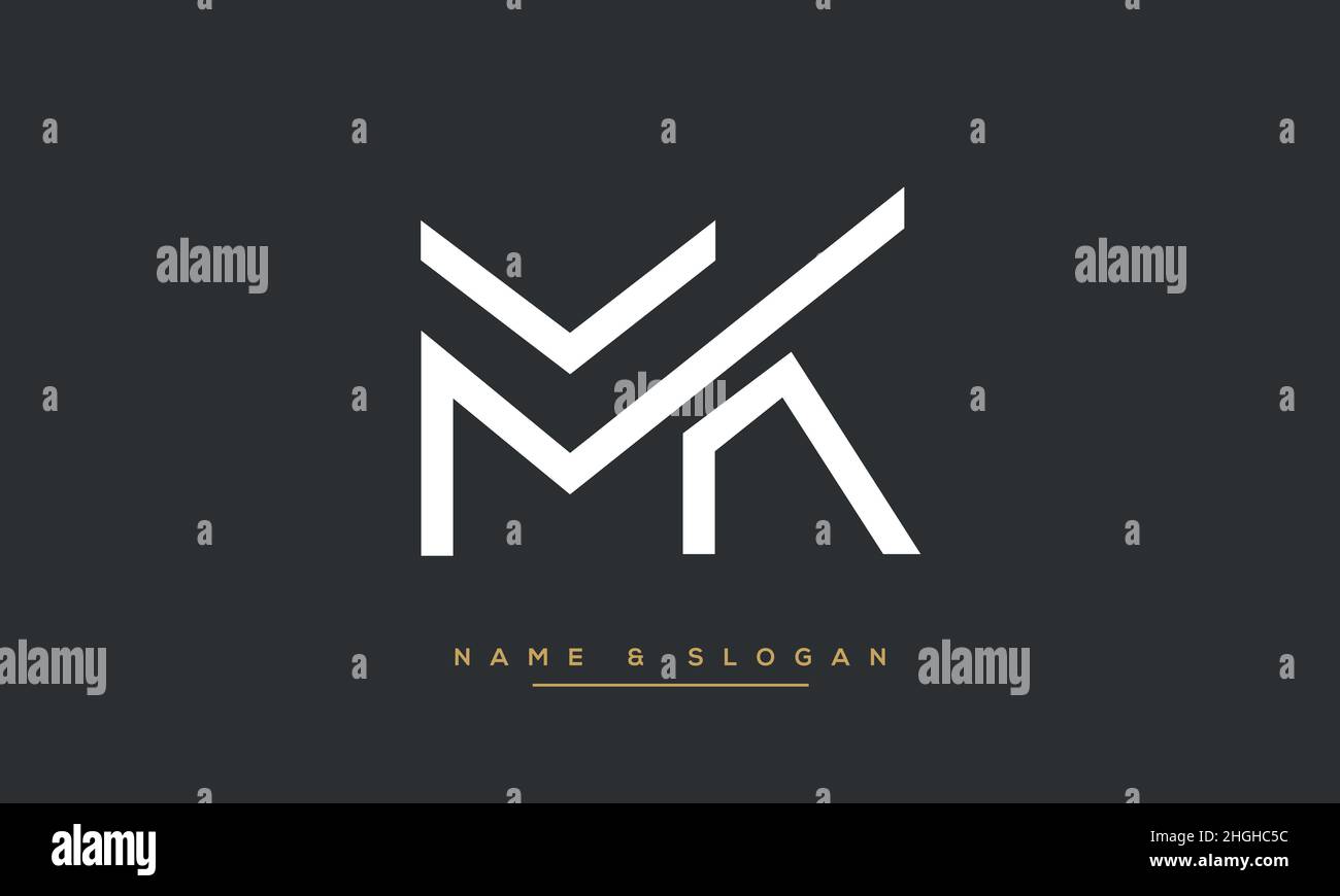 Modern abstract letter MK, KM logo design. Minimal MK, KM initial based icon vector Stock Vector ...