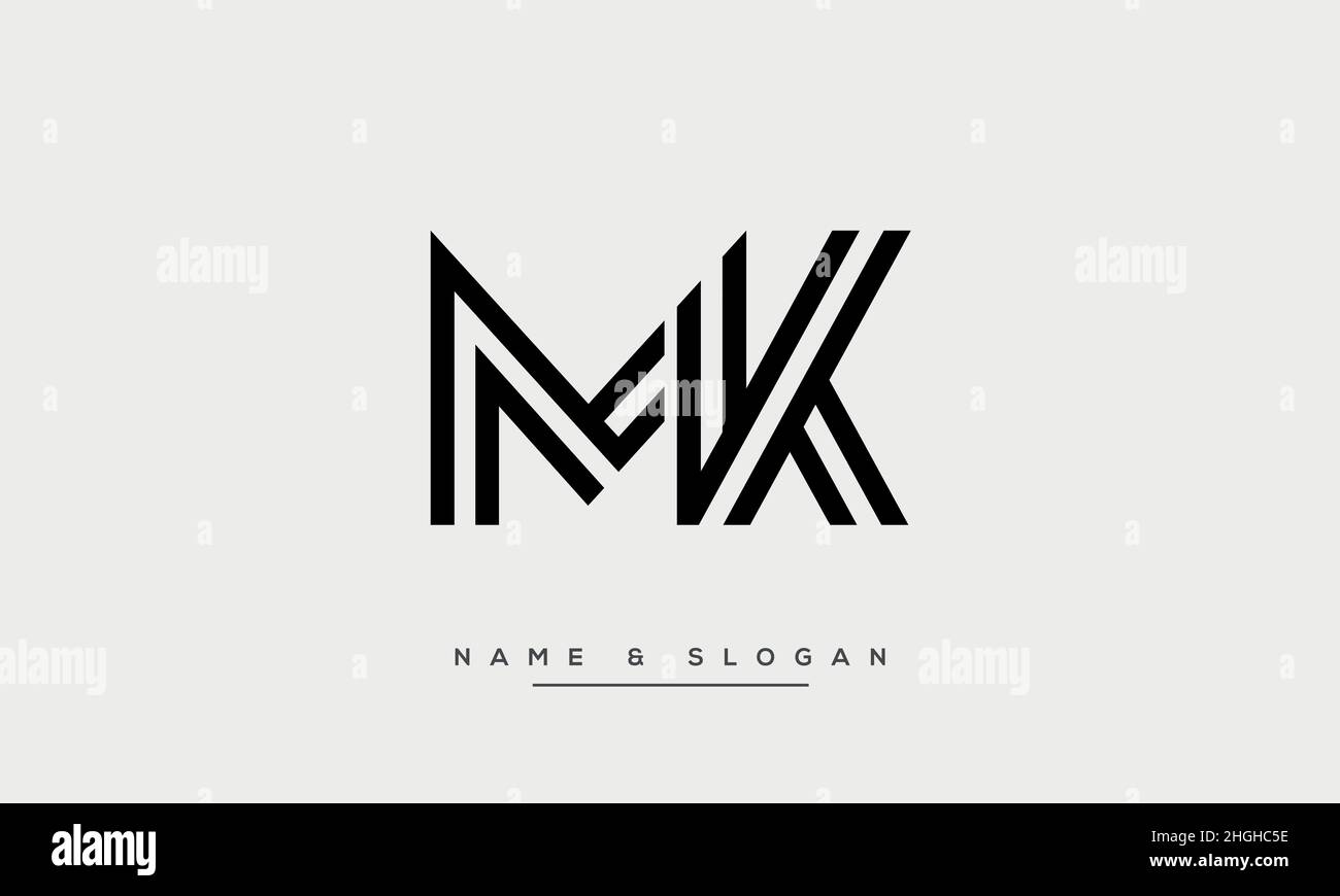 Modern abstract letter MK, KM logo design. Minimal MK, KM initial based icon vector Stock Vector ...