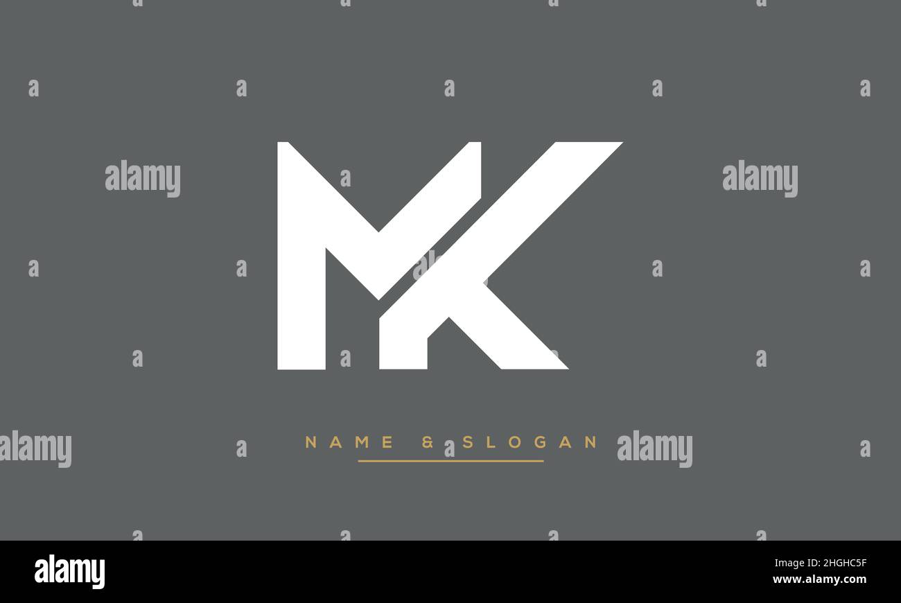 Modern abstract letter MK, KM logo design. Minimal MK, KM initial based icon vector Stock Vector ...