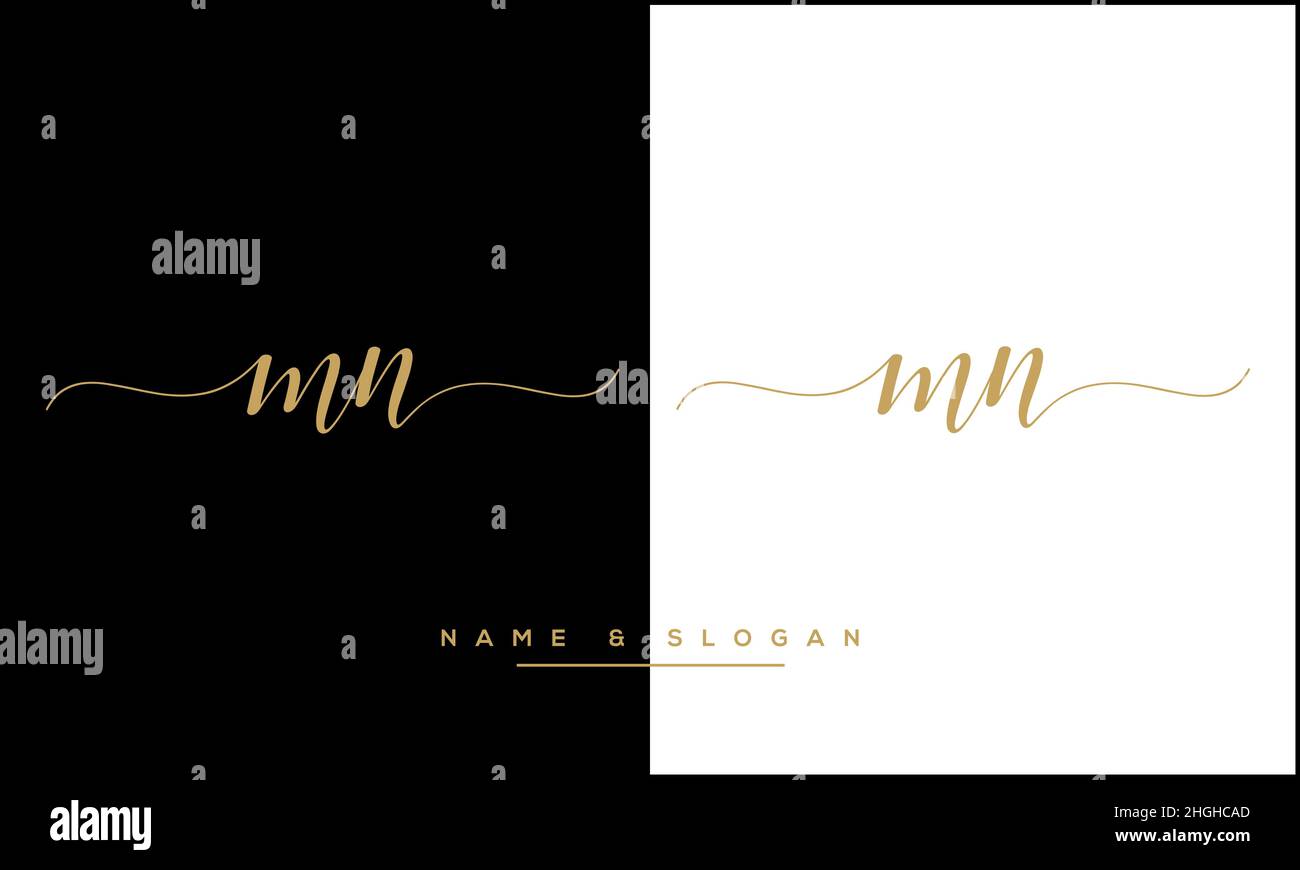 Modern abstract letter MN, NM logo design. Minimal MN, NM initial based ...