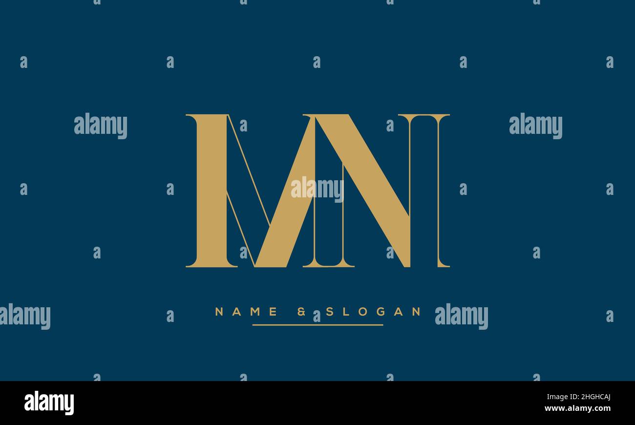 Modern abstract letter MN, NM logo design. Minimal MN, NM initial based ...