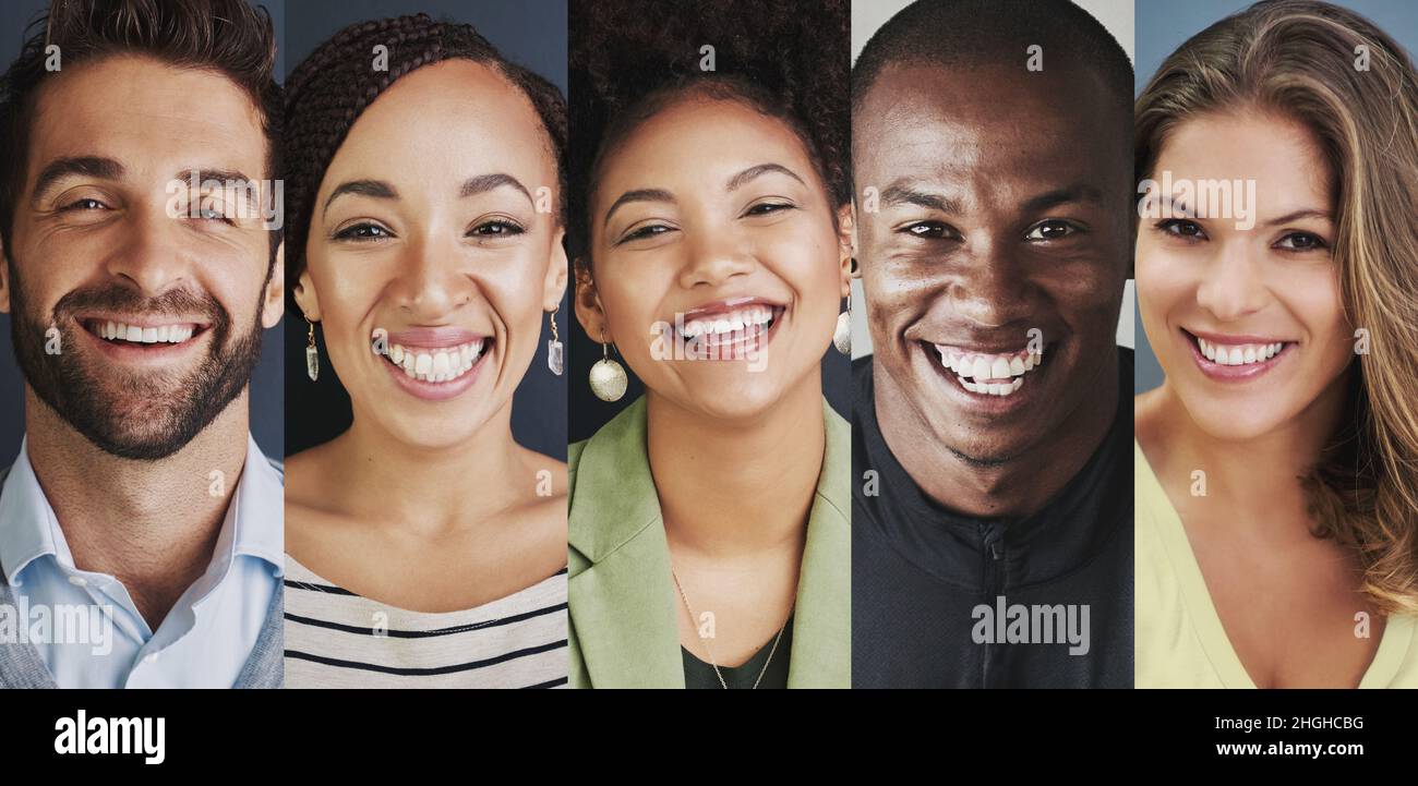 Diverse crowd faces hi-res stock photography and images - Alamy